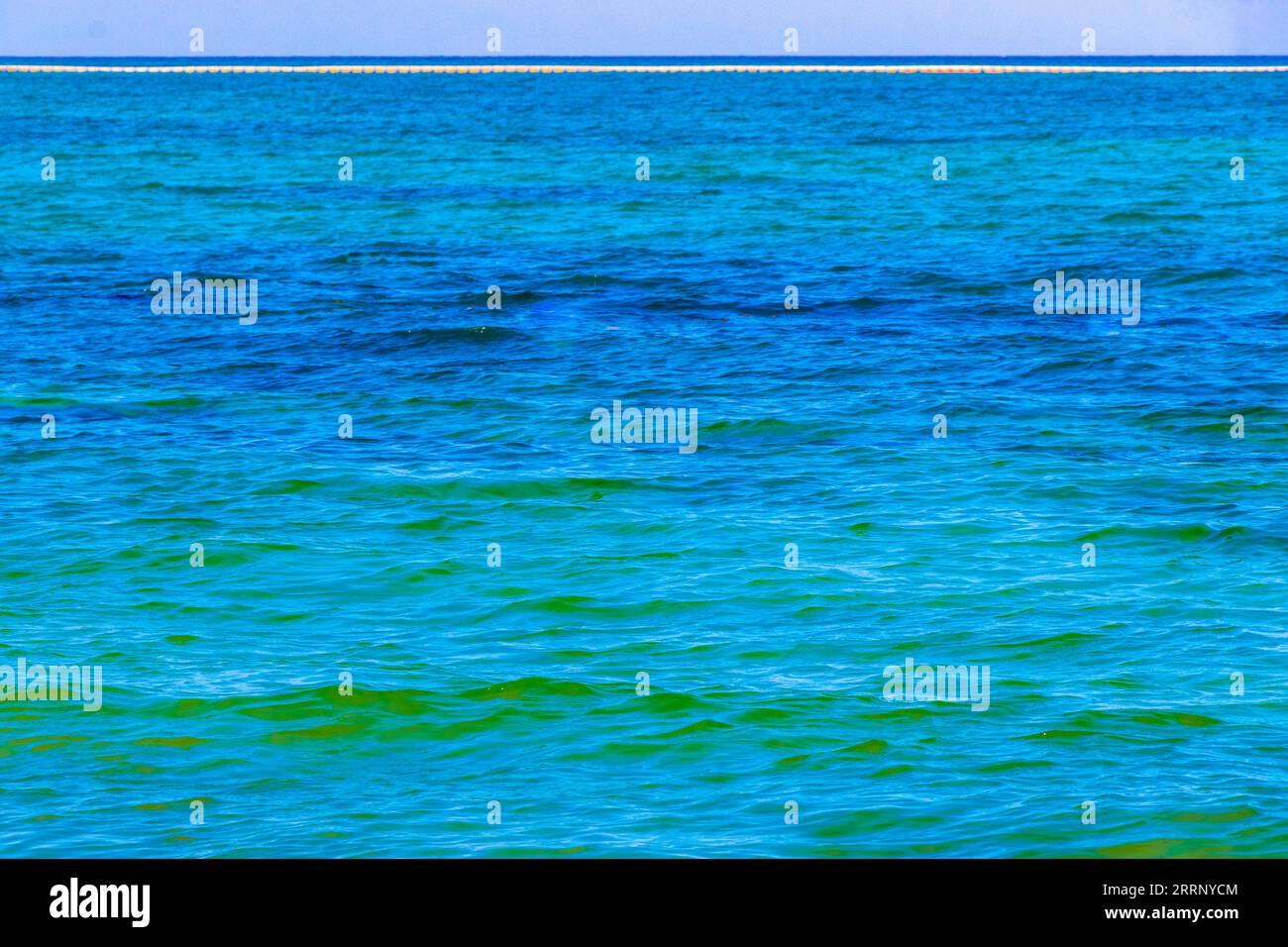 Waves turquoise blue water and sand at tropical mexican caribbean beach ...