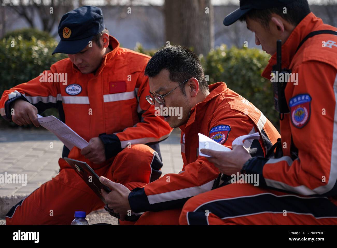 230207 -- BEIJING, Feb. 7, 2023 -- Members of a Chinese rescue team ...