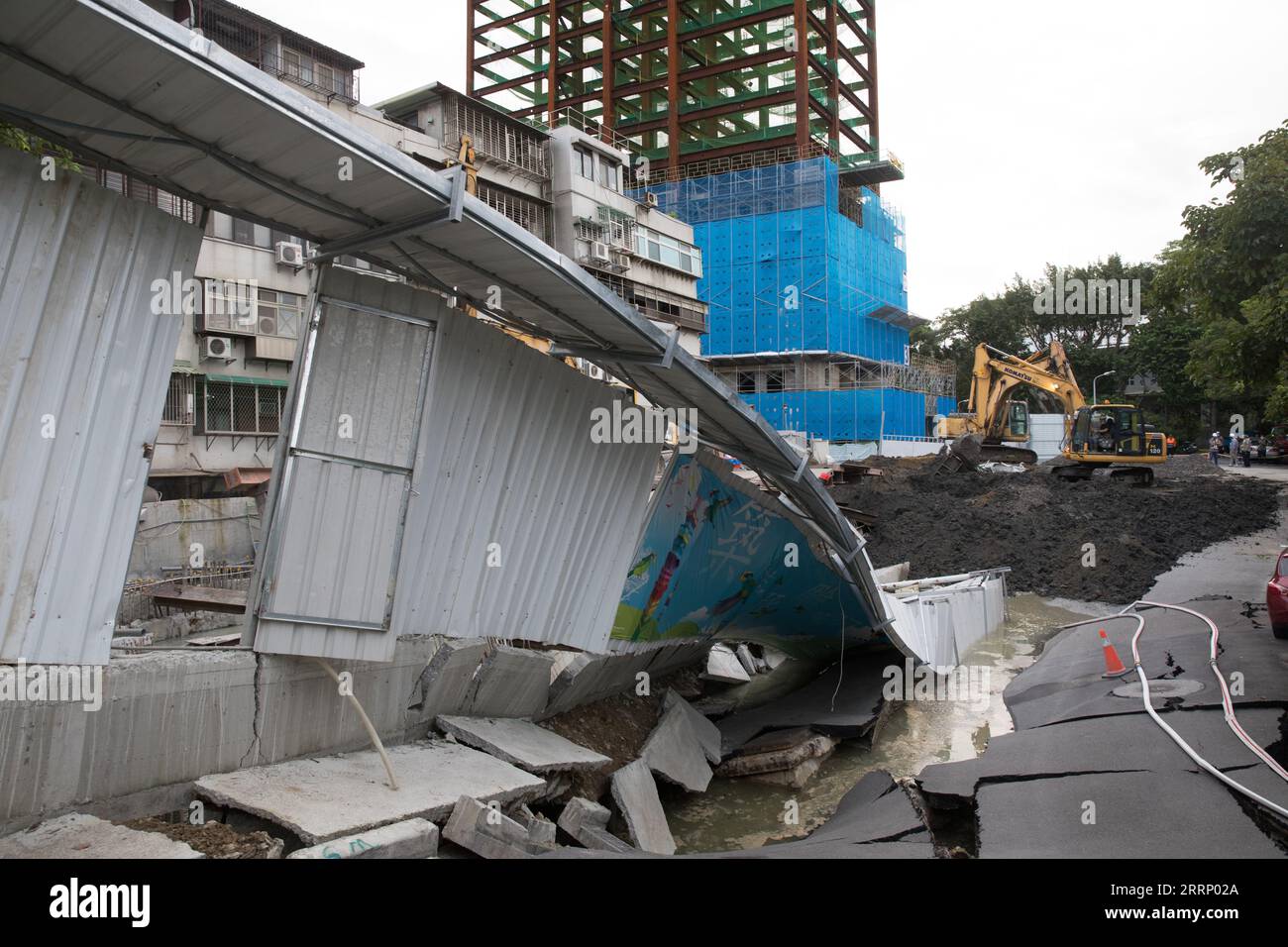 An apartment sank and tilted serious structural damage following ...