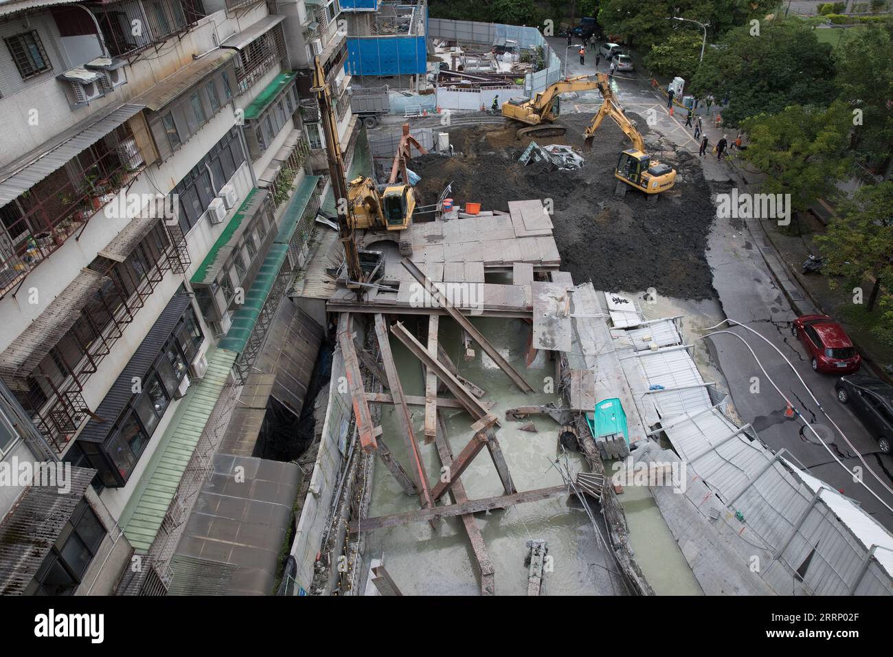 An apartment sank and tilted serious structural damage following ...