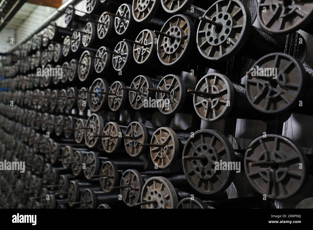 The fishing net production line is in a net farm Stock Photo - Alamy
