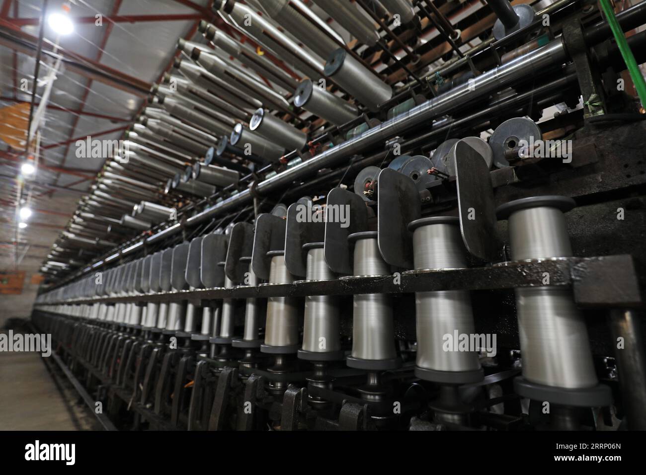 The fishing net production line is in a net farm Stock Photo - Alamy