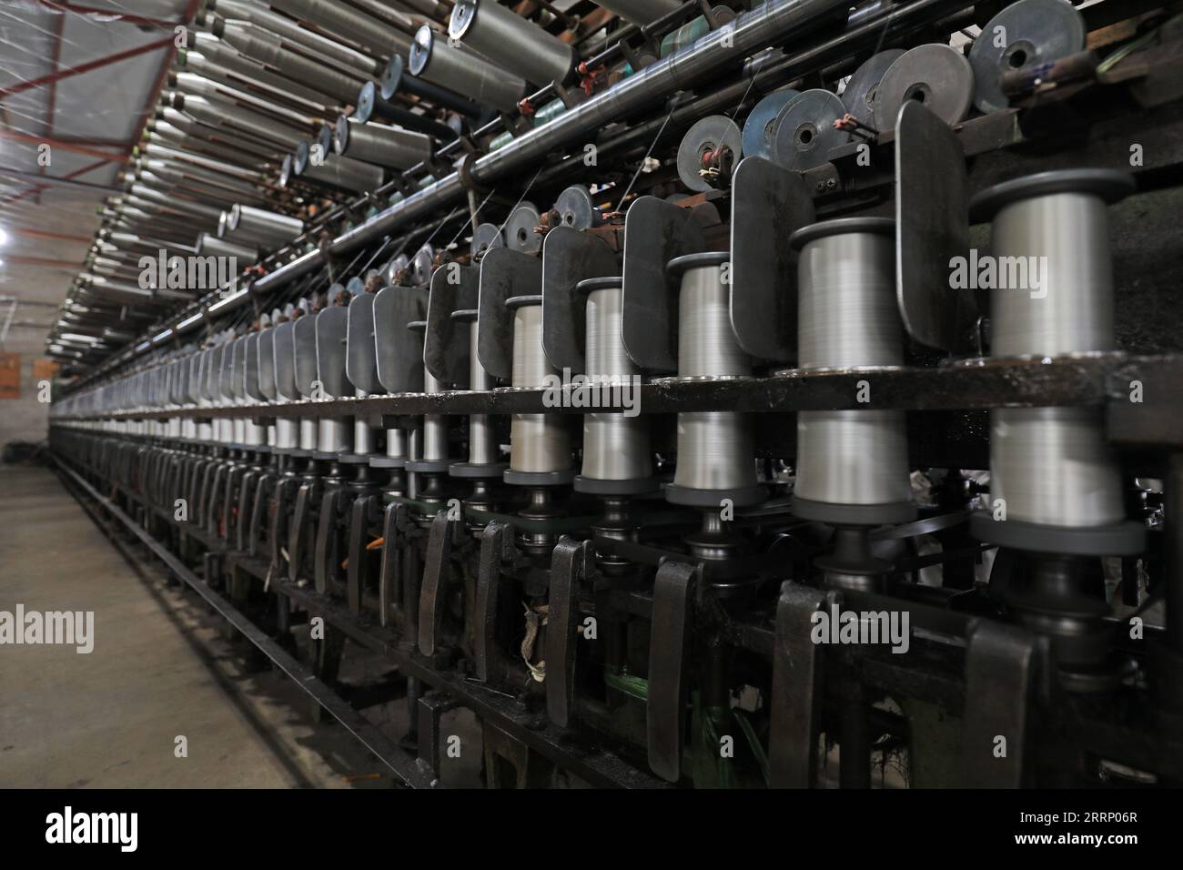 The fishing net production line is in a net farm Stock Photo - Alamy