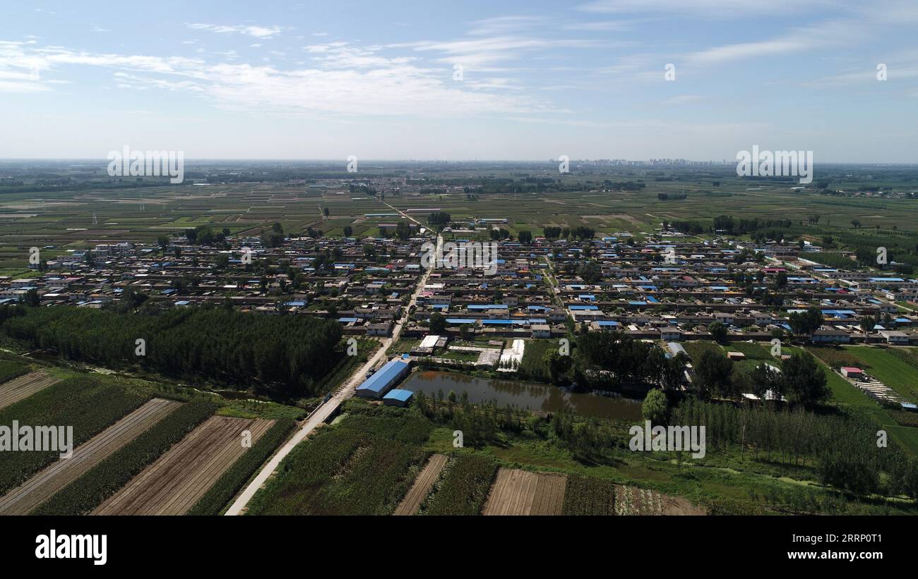 Architectural scenery of small towns, aerial photos, North China Stock ...