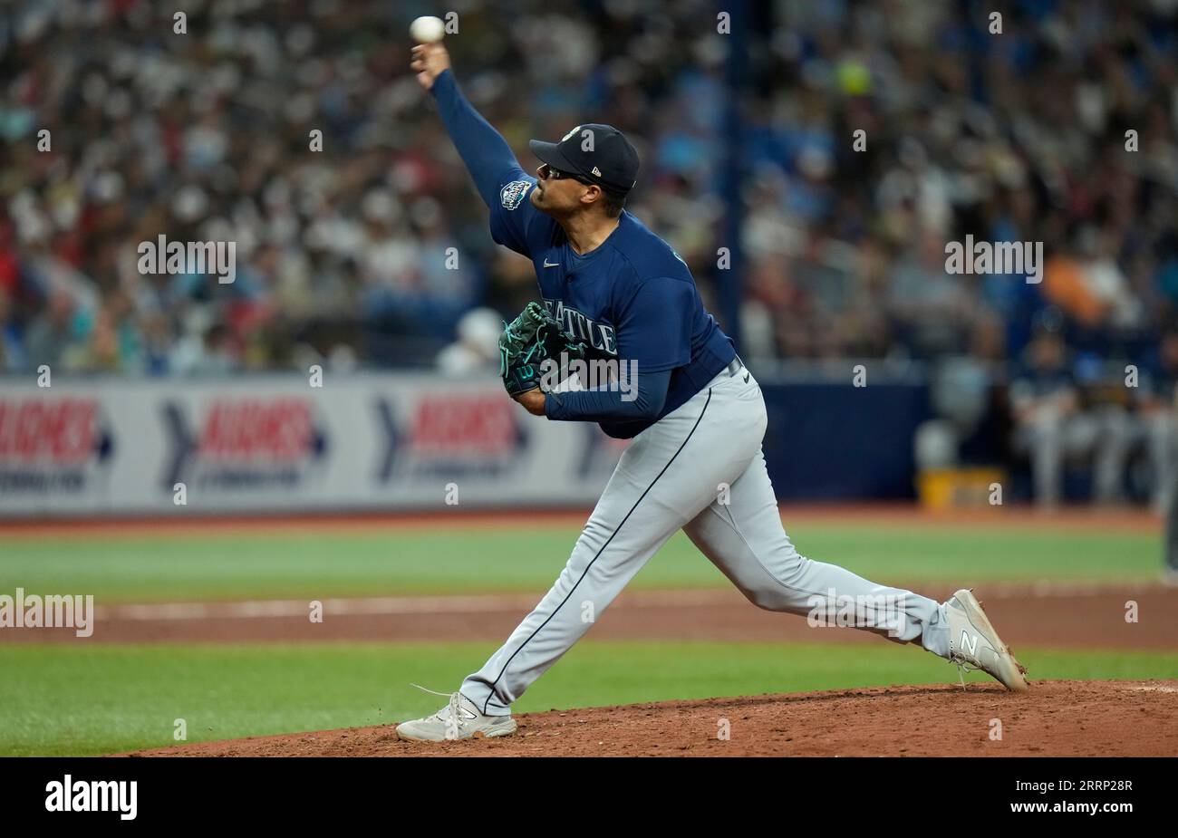 Seattle Mariners relief pitcher Isaiah Campbell against the Tampa Bay ...