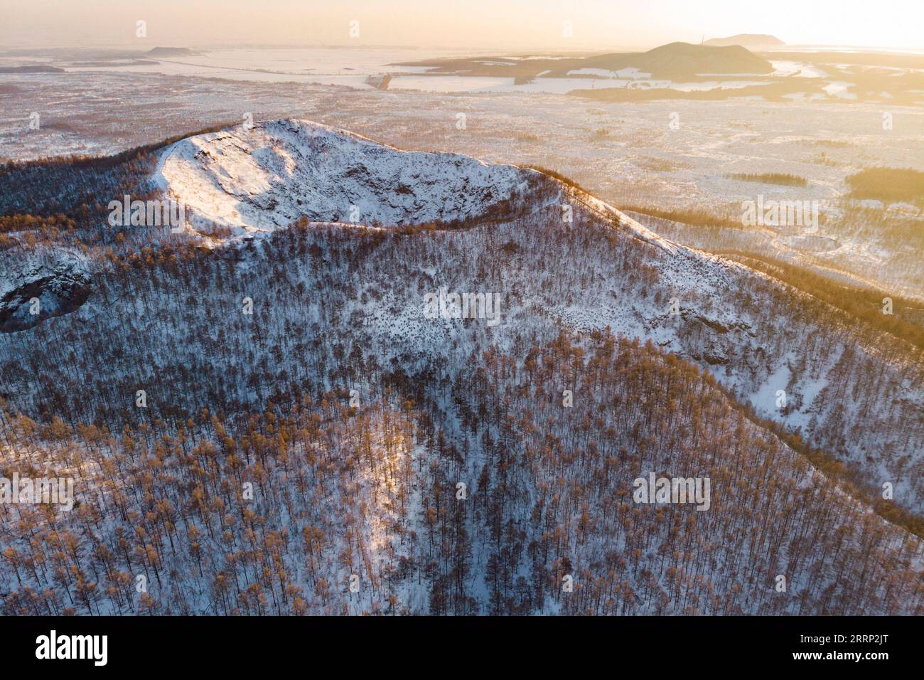 230213 -- HARBIN, Feb. 13, 2023 -- This aerial photo taken on Feb. 12 ...