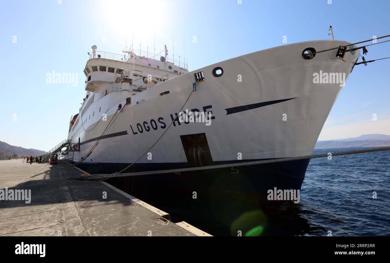 230213 -- AQABA JORDAN, Feb. 13, 2023 -- Photo taken on Feb. 13, 2023 ...