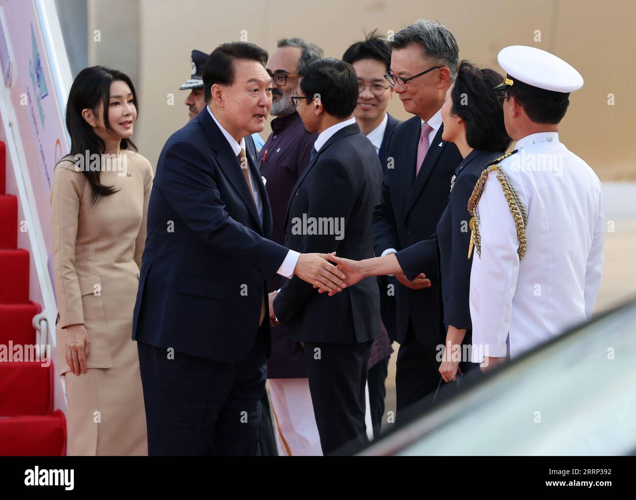 09th Sep, 2023. Yoon arrives in India South Korean President Yoon Suk ...
