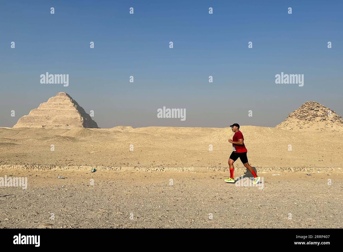 230217 -- SAQQARA, Feb. 17, 2023 -- A runner participates in the ...