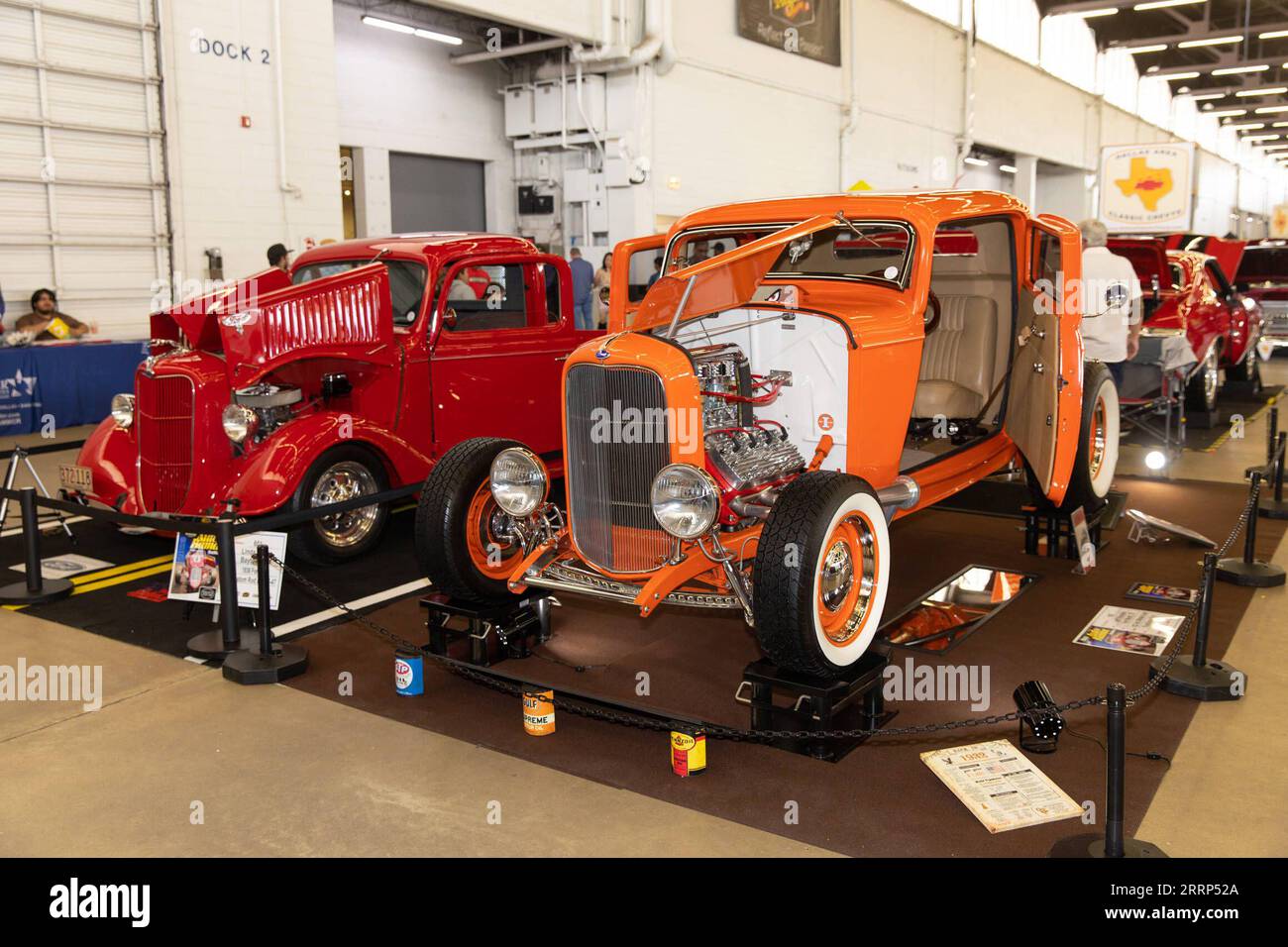 230220 -- DALLAS, Feb. 20, 2023 -- An orange 1932 Ford and a red 1936 ...