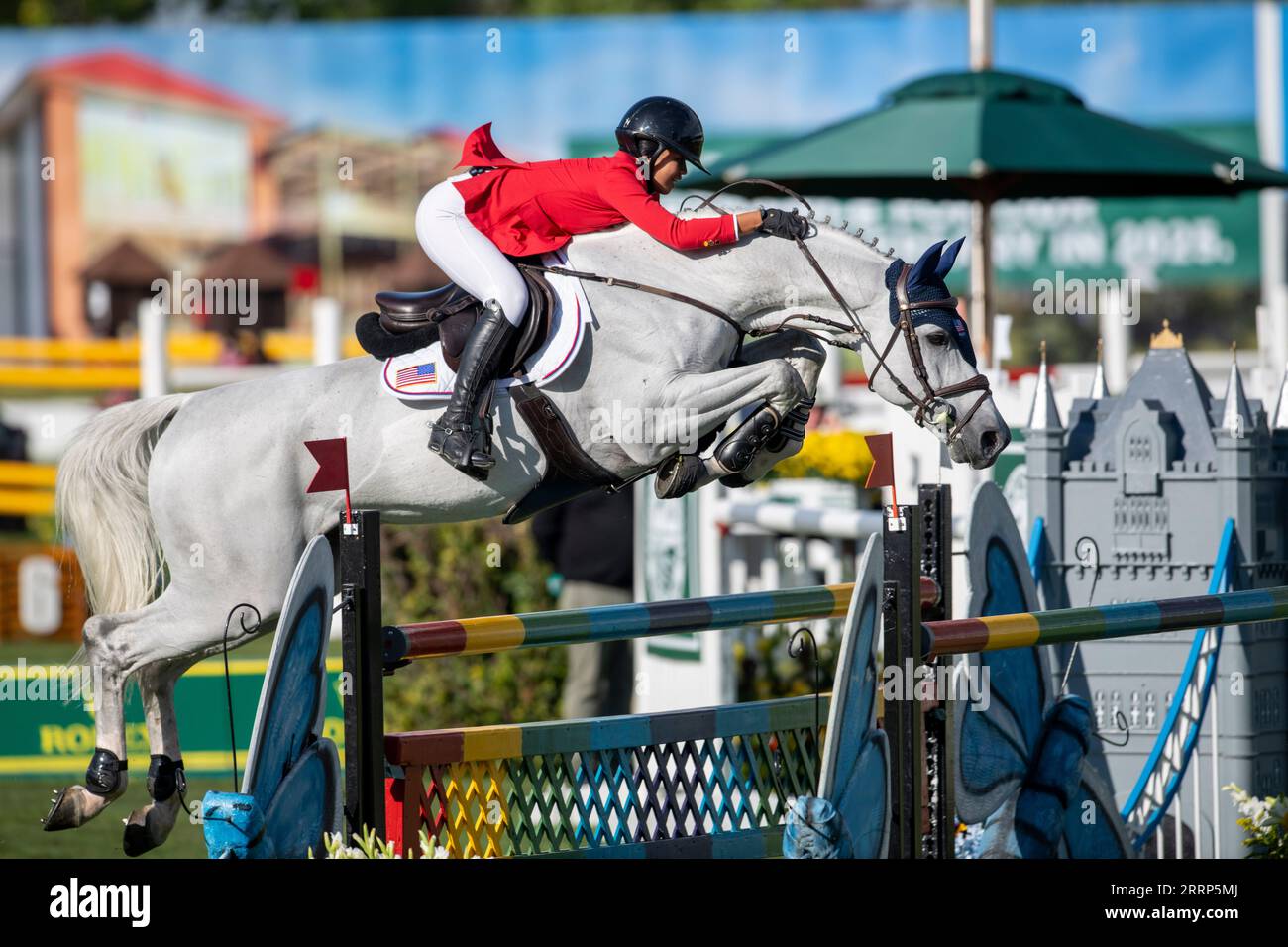 Calgary, Alberta, Canada, 8 September 2023. Mimi Gochman (USA) riding ...