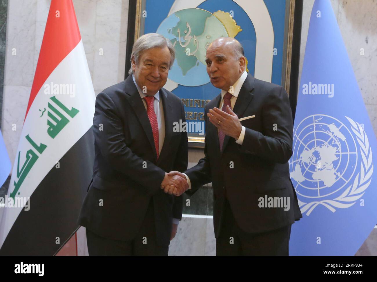 230302 -- BAGHDAD, March 2, 2023 -- Iraqi Foreign Minister Fuad Hussein ...