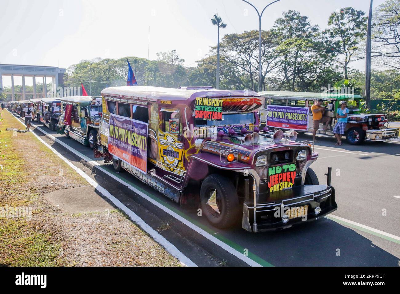 230306 -- QUEZON CITY, March 6, 2023 -- Jeepneys are seen during a ...