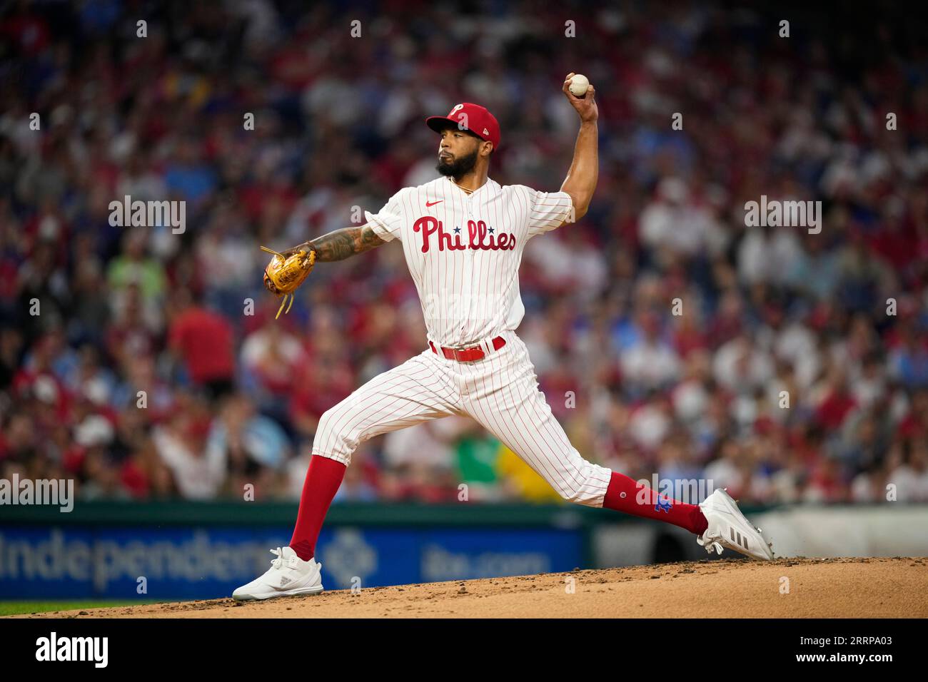 Philadelphia Phillies' Cristopher Sanchez plays during a baseball game ...