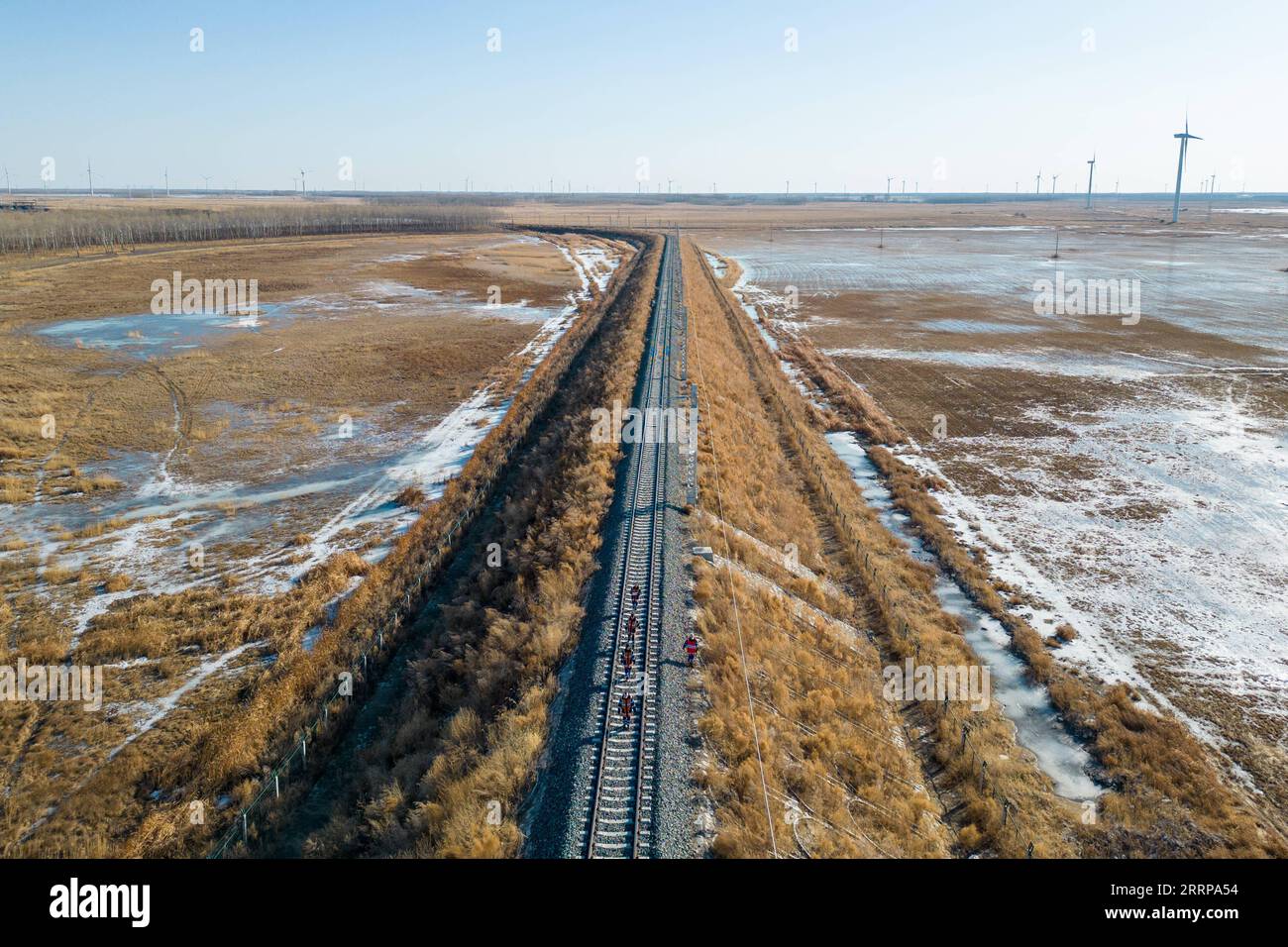 230307 -- HARBIN, March 7, 2023 -- This aerial photo taken on March 6 ...