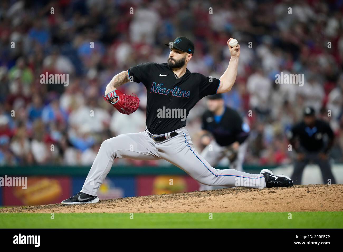 Miami Marlins' Tanner Scott plays during a baseball game, Friday, Sept ...