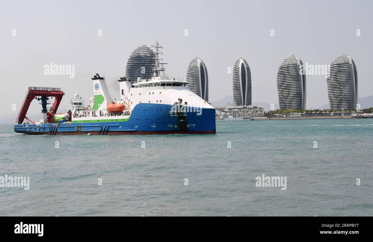230311 -- SANYA, March 11, 2023 -- Scientific research ship Tansuo-1 ...