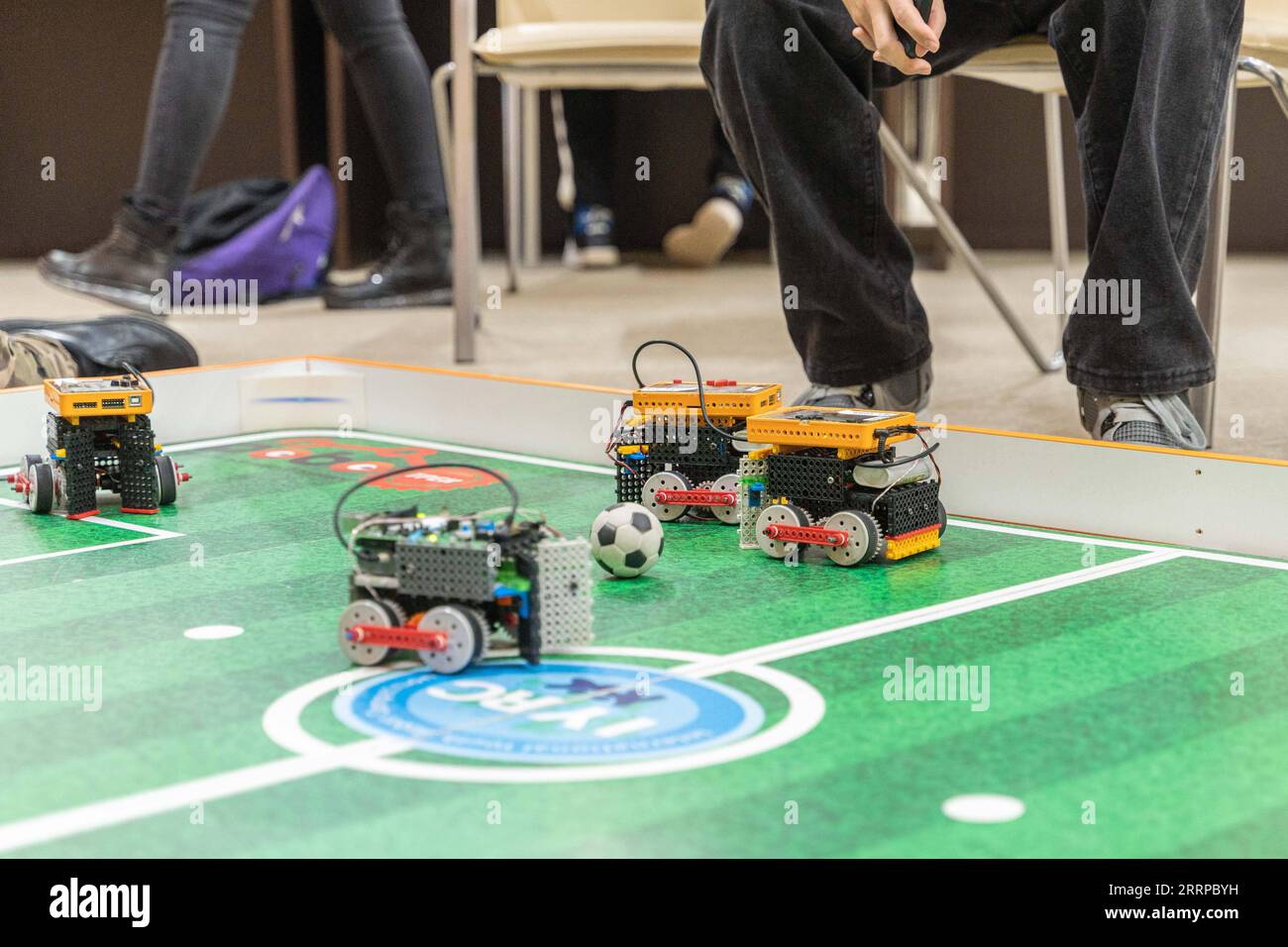 230311 -- VLADIVOSTOK, March 11, 2023 -- Robots compete in a soccer ...