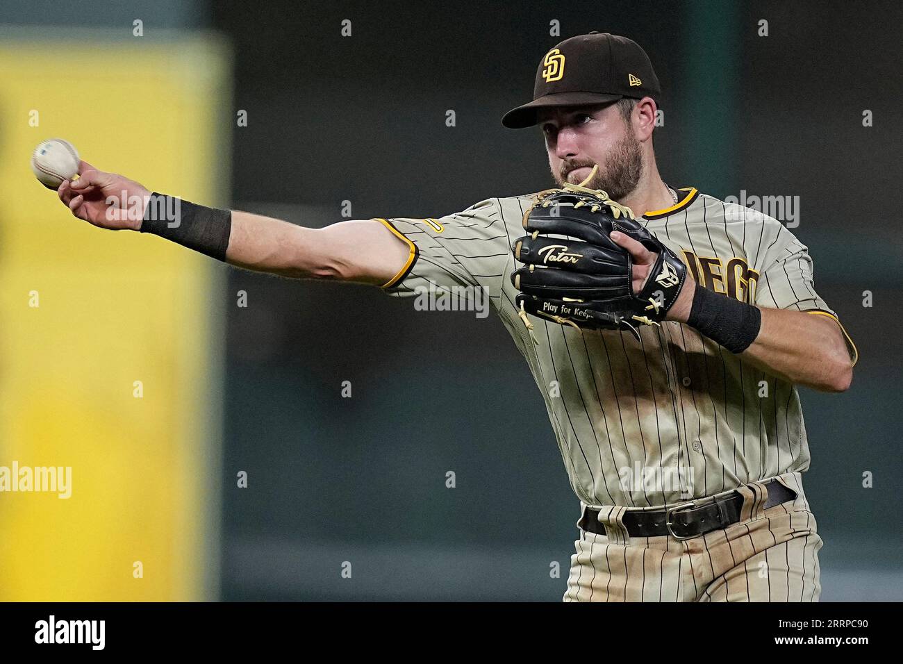 San Diego Padres second baseman Matthew Batten throws out Houston ...