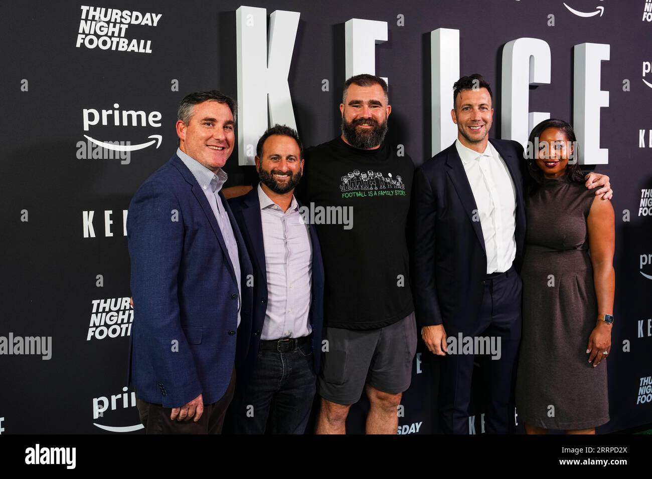 Jason Kelce poses for a photo with Ross Ketover, Keith Cossrow, Connor ...