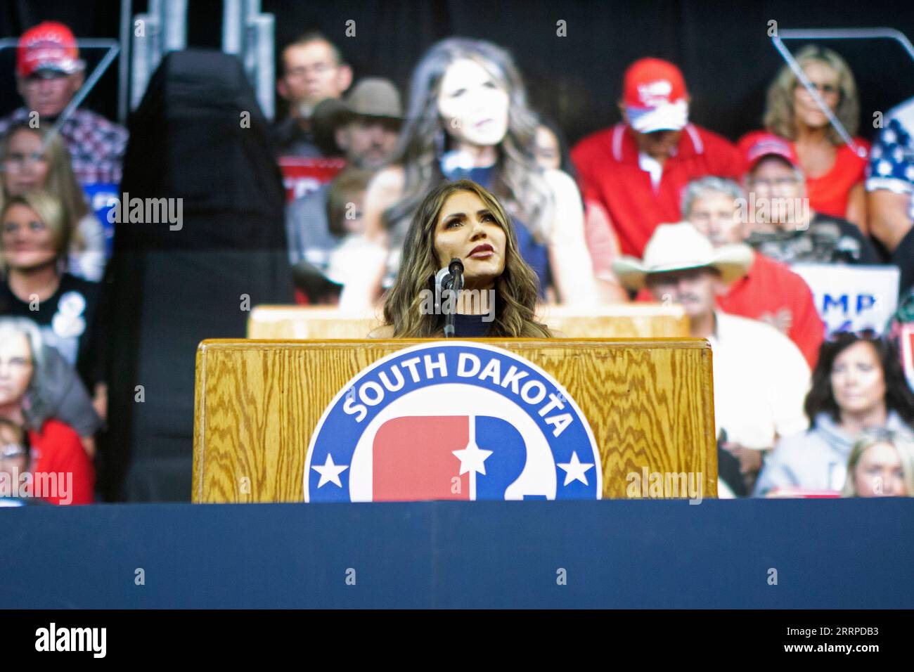 Gov. Kristi Noem speaks at the South Dakota Republican Party Monumental ...