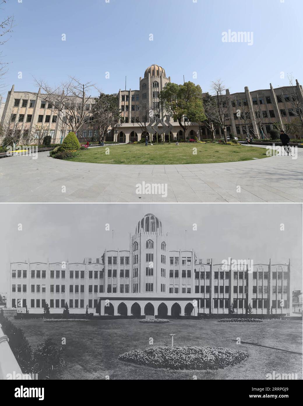 230324 -- SHANGHAI, March 24, 2023 -- This combo photo shows the site ...