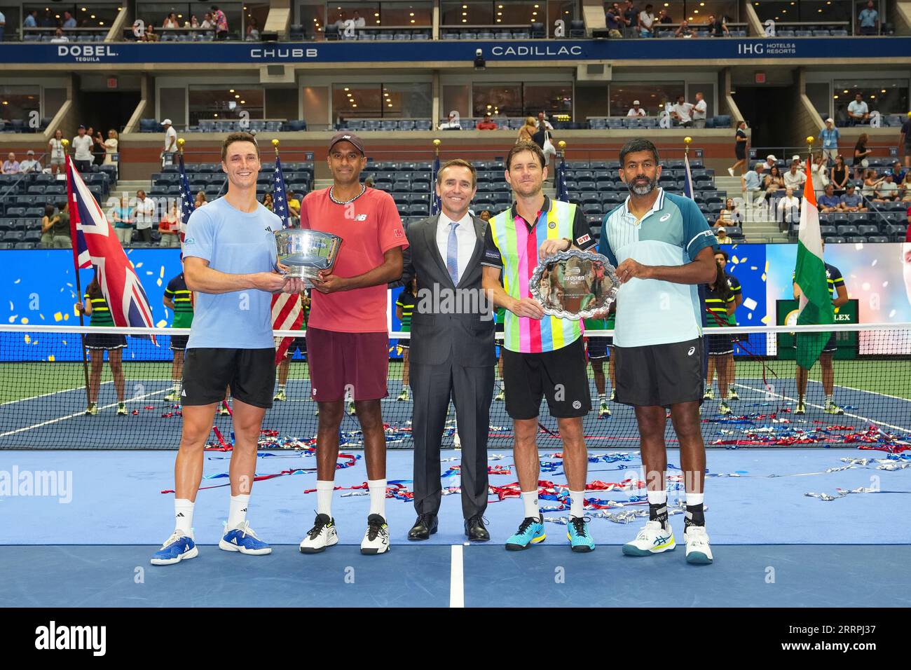 Joe Salisbury, Rajeev Ram, Matthew Ebden, and Rohan Bopanna pose with ...