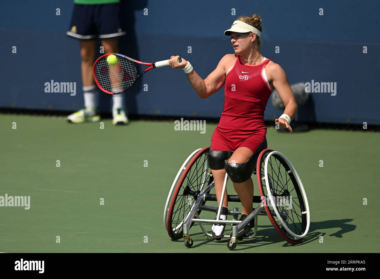 Diede De Groot in action during a wheelchair women's singles semifinal ...