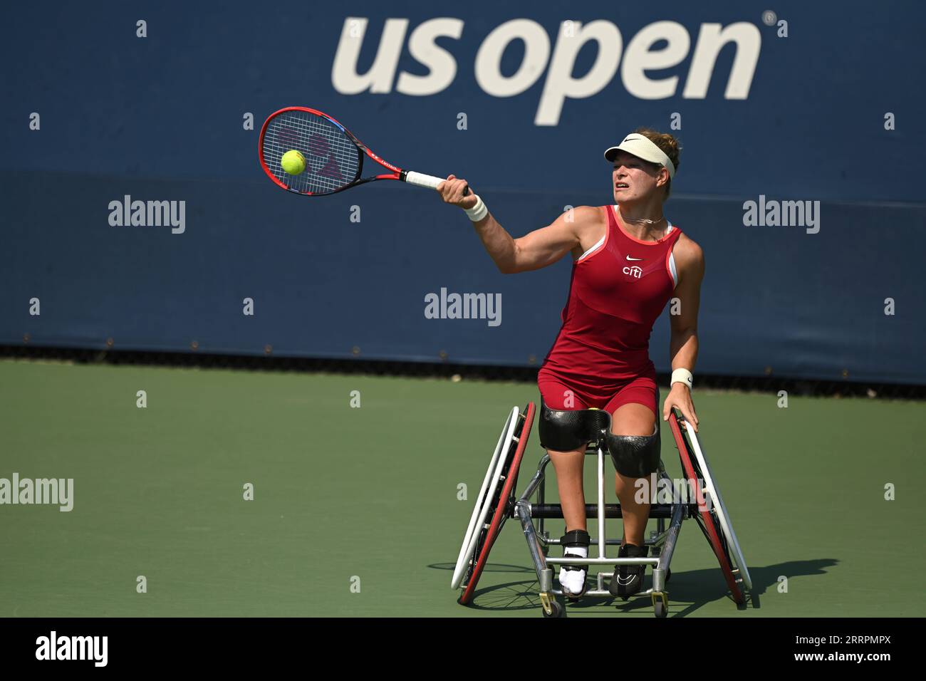 Diede De Groot in action during a wheelchair women's singles semifinal ...