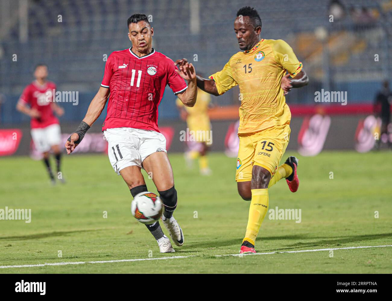 Cairo, Egypt. 8th Sep, 2023. Mostafa Mohamed (L) of Egypt competes with ...