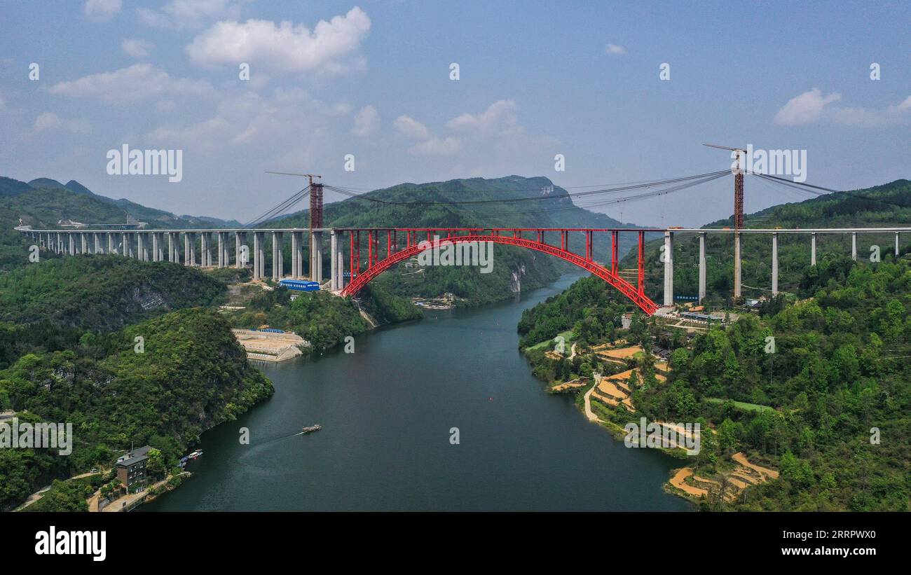 230414 -- GUIYANG, April 14, 2023 -- This aerial photo taken on April ...