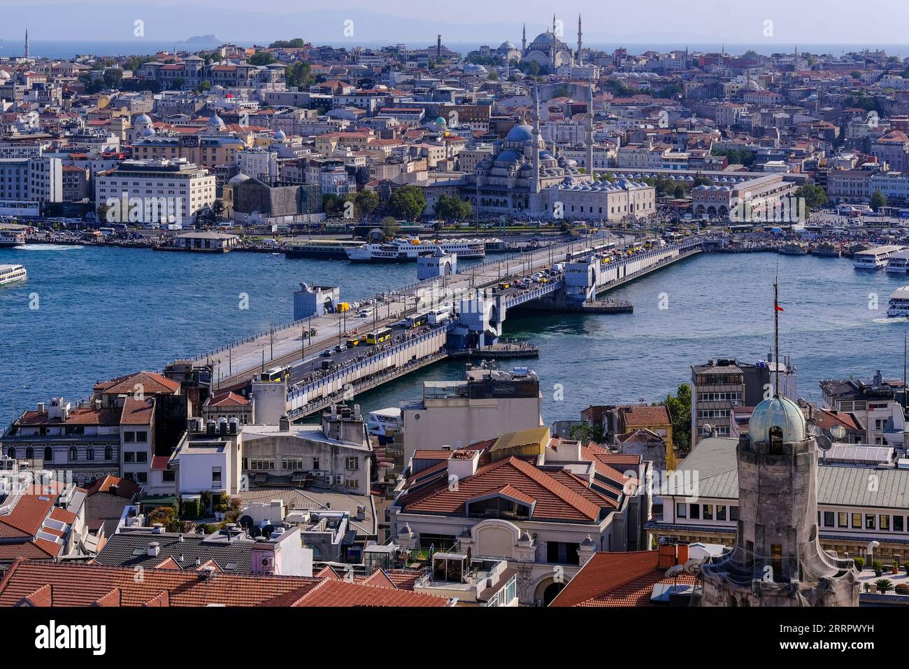 Istanbul, Turkey. 07th Sep, 2023. Galata Bridge and Golden Horn views can be seen from the ...