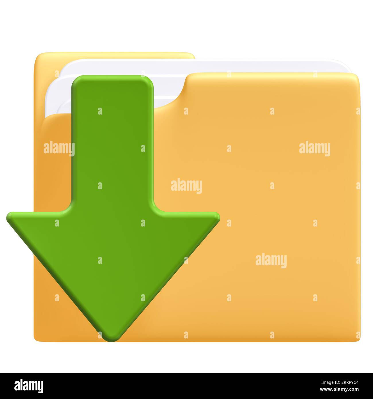 Download Folder Icon with Clipping Path, 3d rendering Stock Photo - Alamy