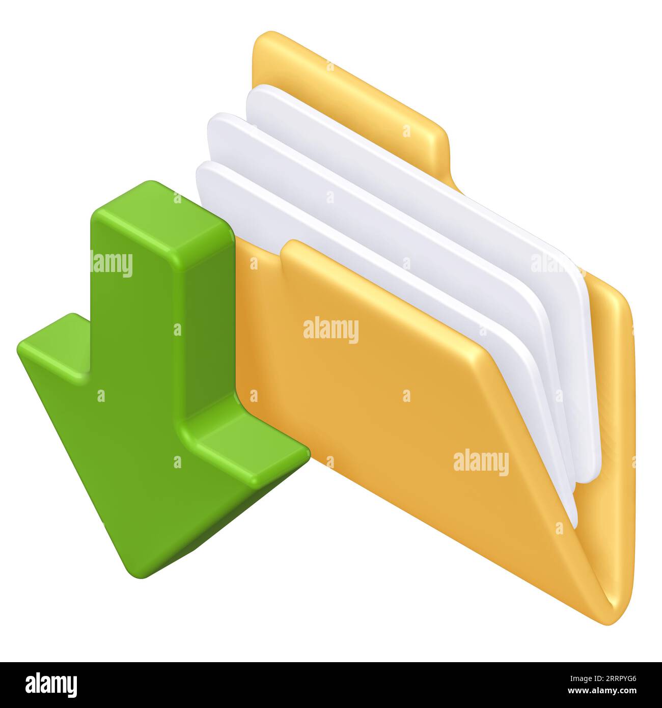 Download Folder Icon with Clipping Path, 3d rendering Stock Photo - Alamy