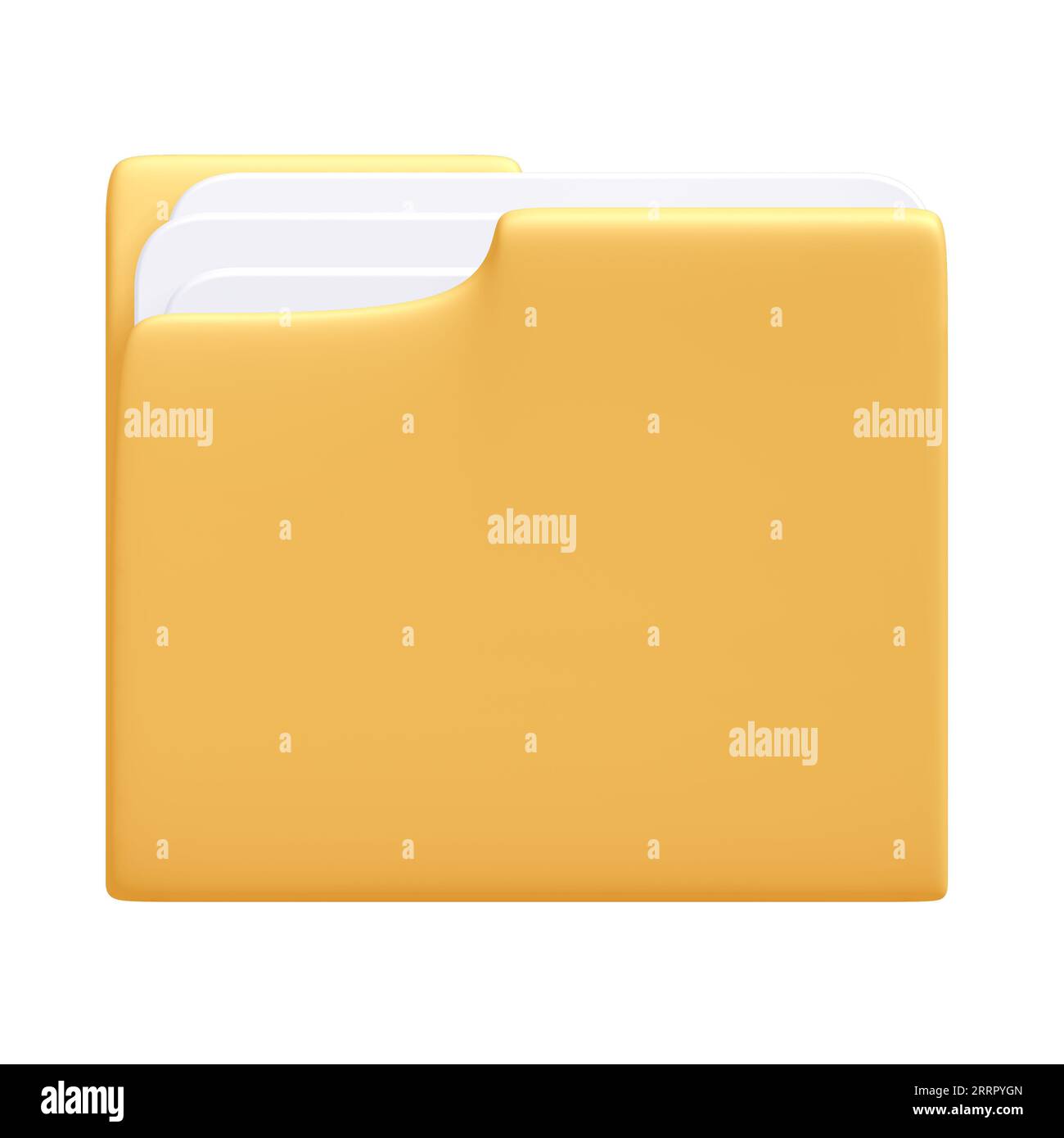 Yellow Folder Icon with Clipping Path, 3d rendering Stock Photo - Alamy