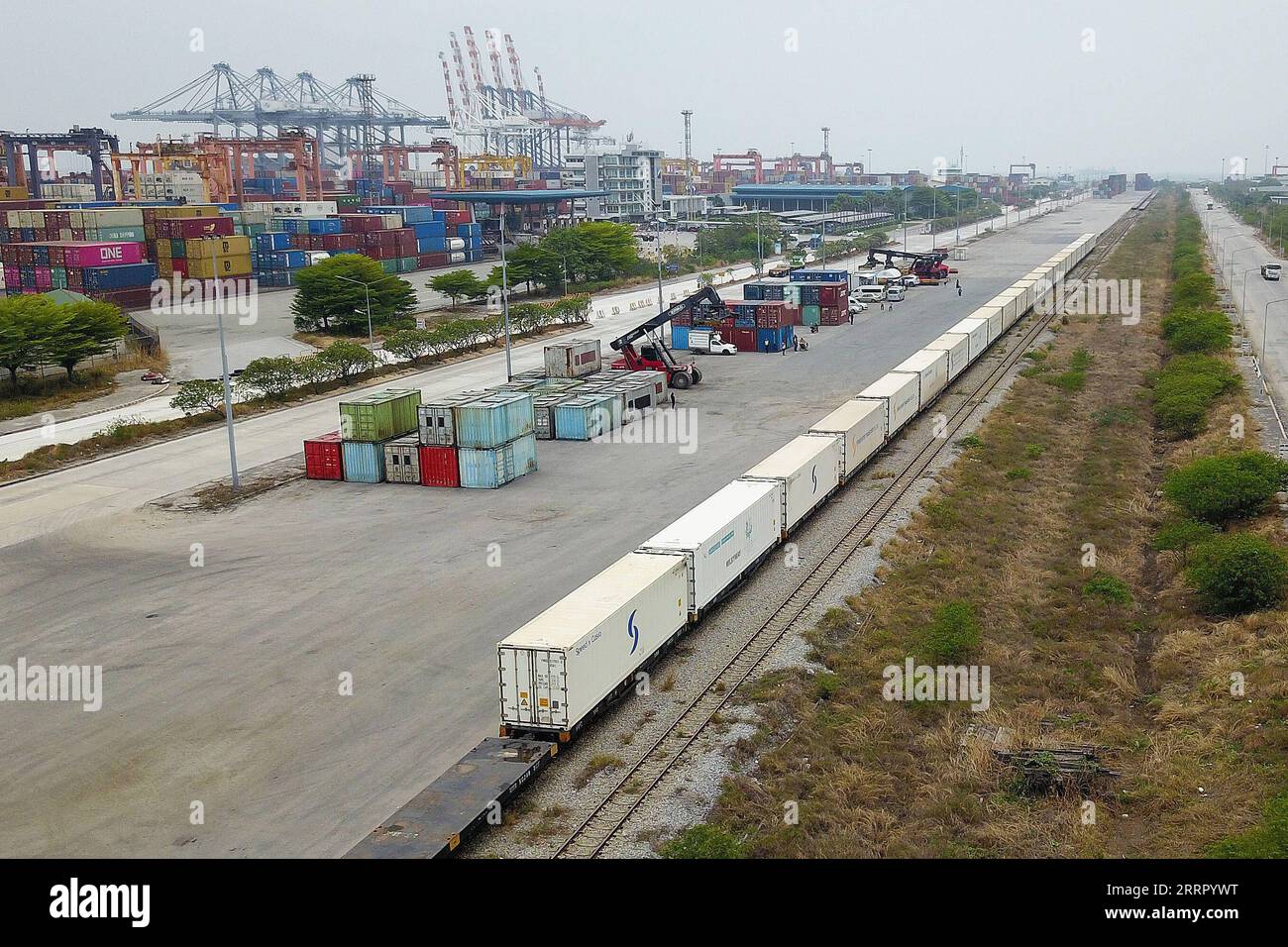 230420 -- LAEM CHABANG, April 20, 2023 -- This aerial photo taken on ...