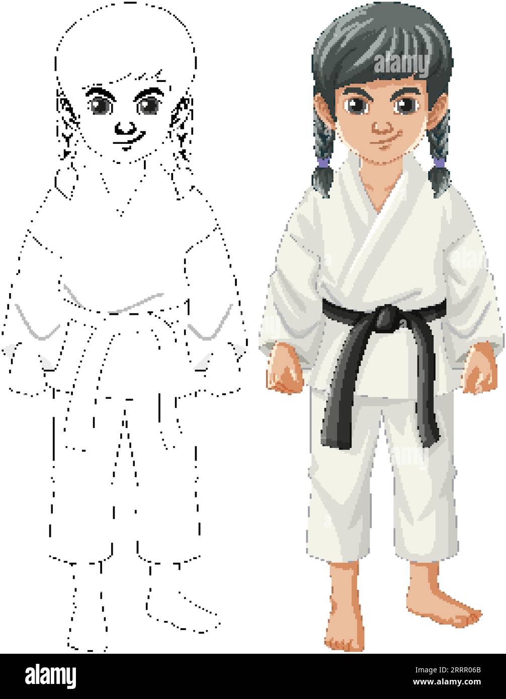 Judo girl pose Stock Vector Images - Alamy