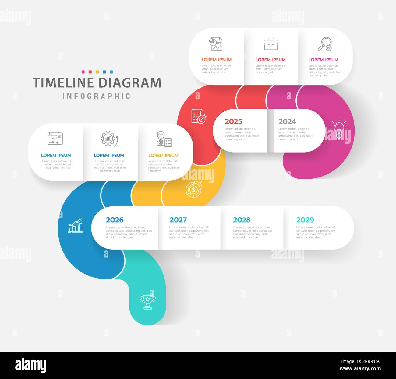 Infographic template for business. 5-6 Steps Modern Timeline diagram ...