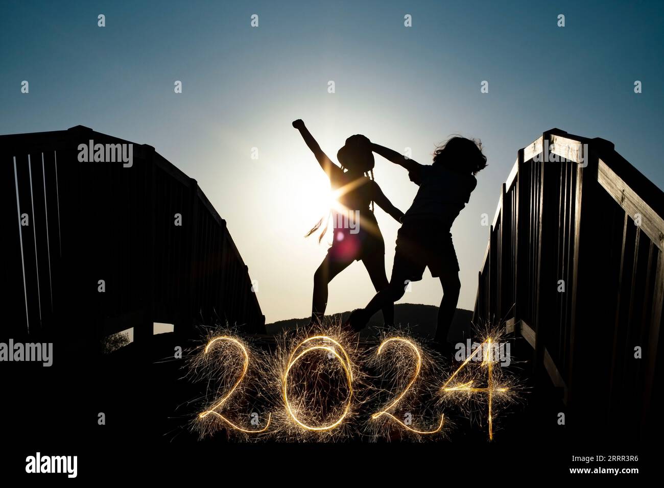 Number 2022 written sparkling sparklers , creative overlay template for ...