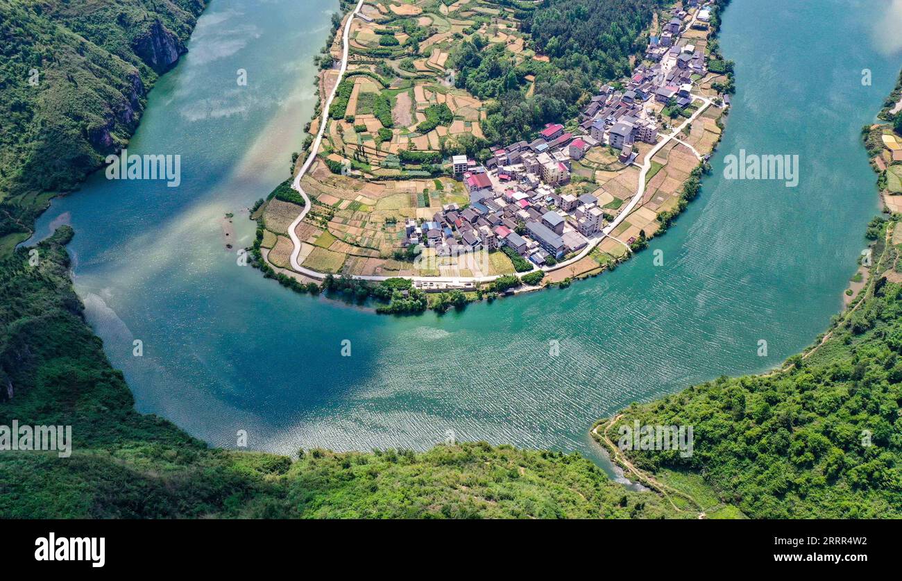 230503 -- YUPING, May 3, 2023 -- This aerial photo taken on May 3, 2023 ...