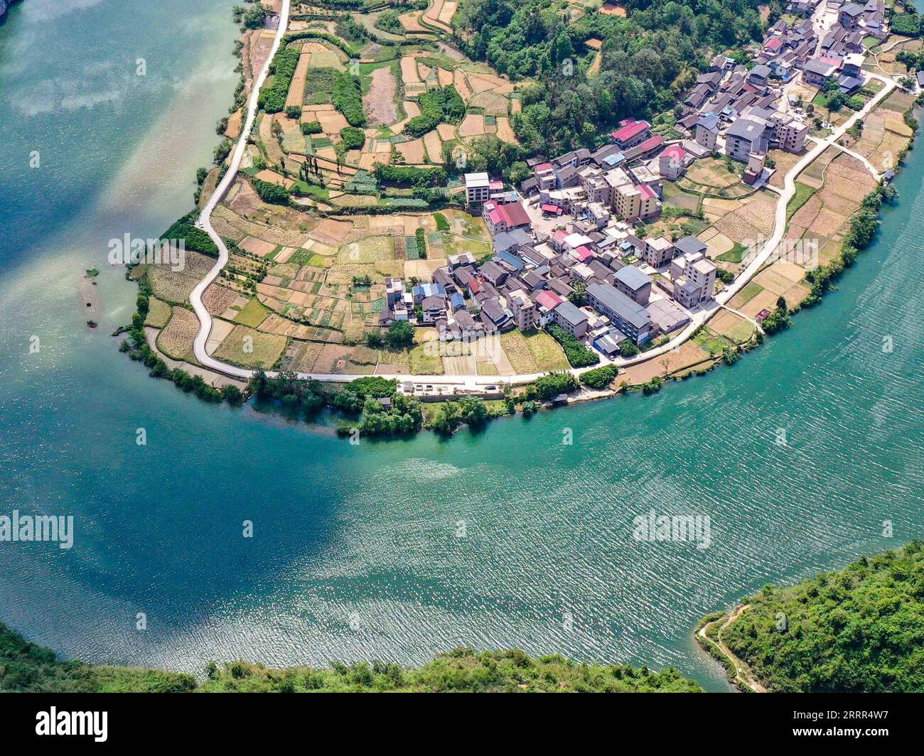 230503 -- YUPING, May 3, 2023 -- This aerial photo taken on May 3, 2023 ...