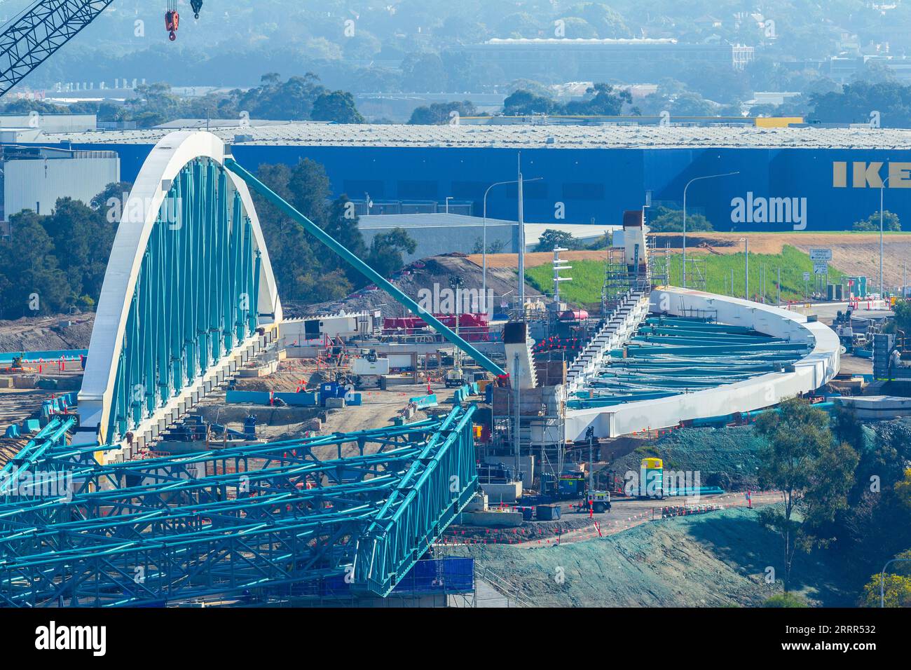 Installation of the bridge crossing Alexandra Canal at Tempe Reserve ...