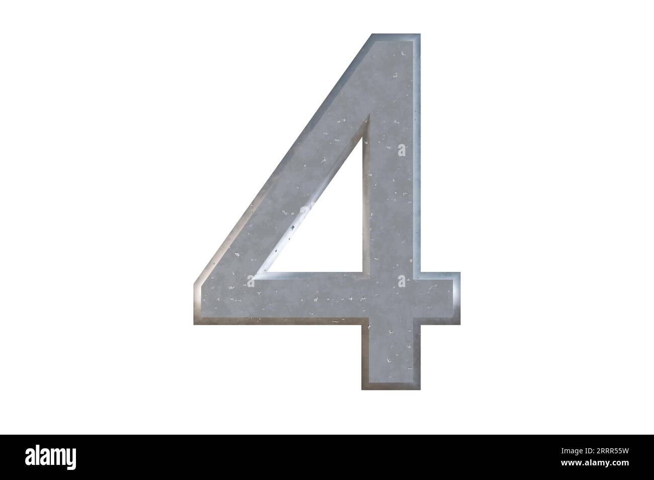 Number 4 metal style . Art design. Flat web icons template. Abstract ...