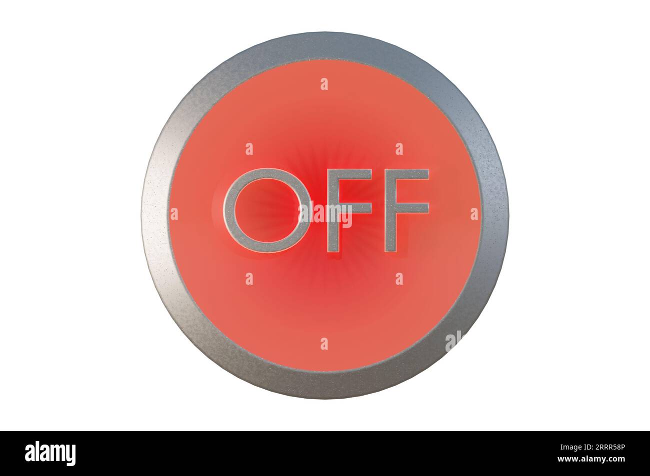 3D Illustration , modern material style metal , OFF button , concept ...
