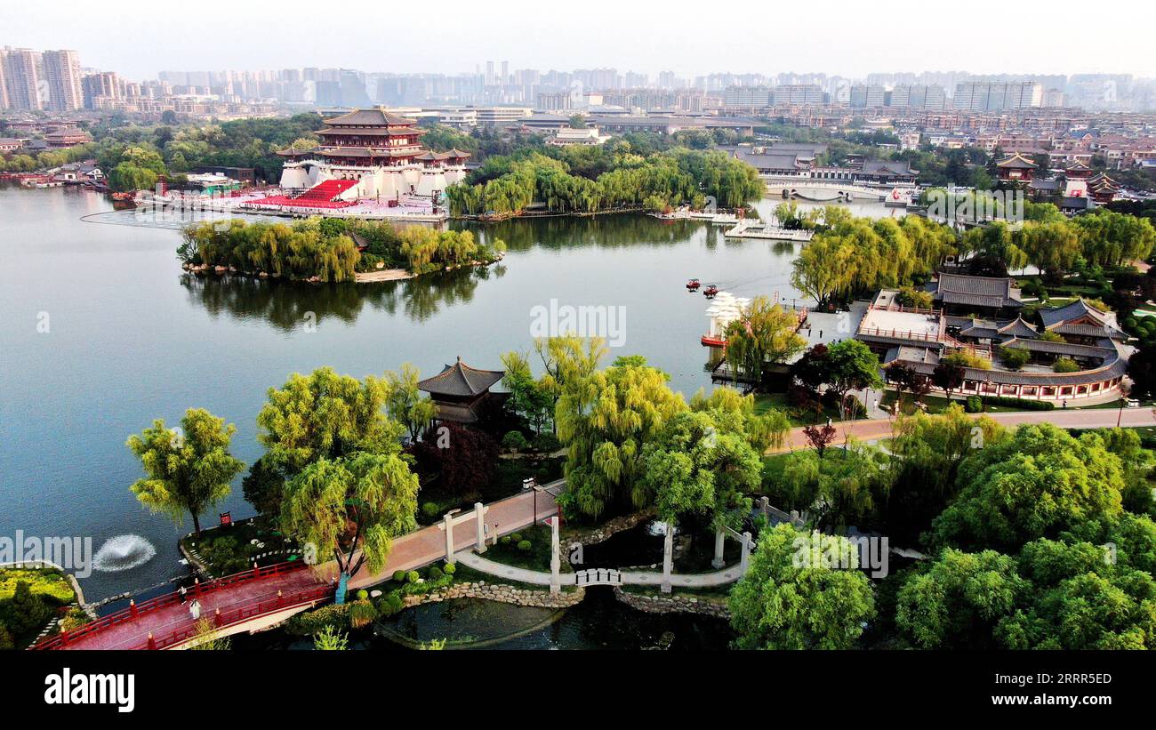 230504 -- XI AN, May 4, 2023 -- This aerial photo taken on April 19 ...