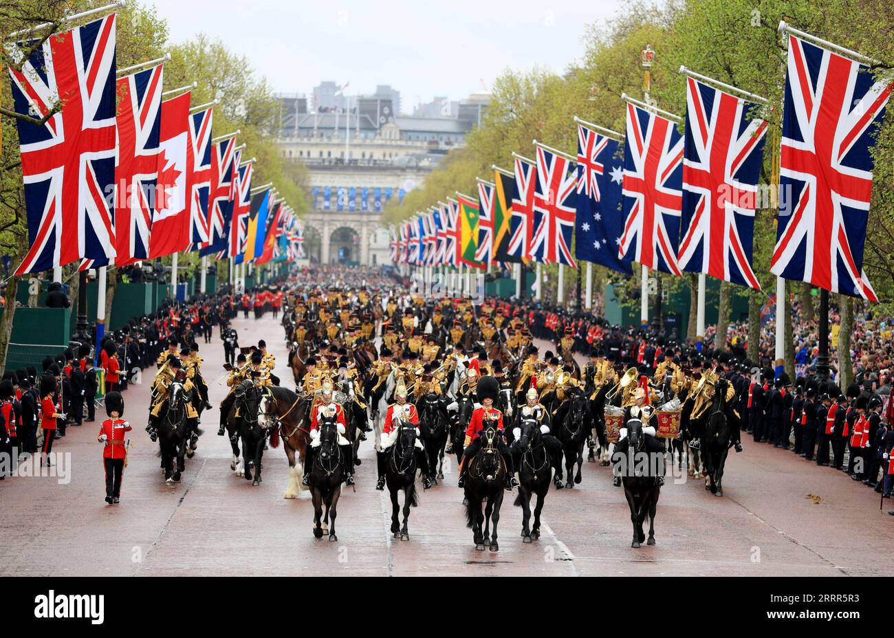 230507 -- LONDON, May 7, 2023 -- Troops march on the day of Britain s ...