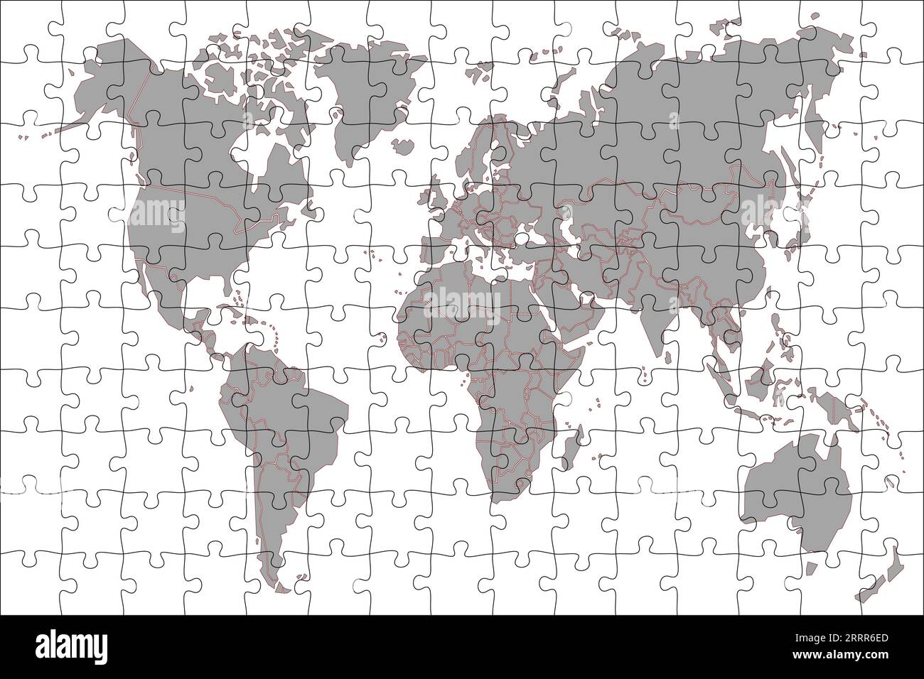 Cnc laser cutting world map jigsaw puzzle Vector illustration Stock ...