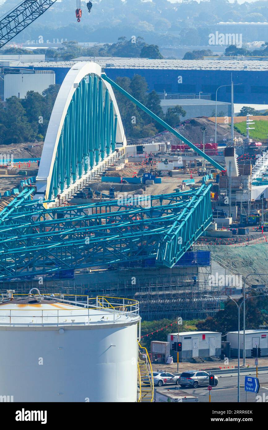 Installation of the bridge crossing Alexandra Canal at Tempe Reserve ...