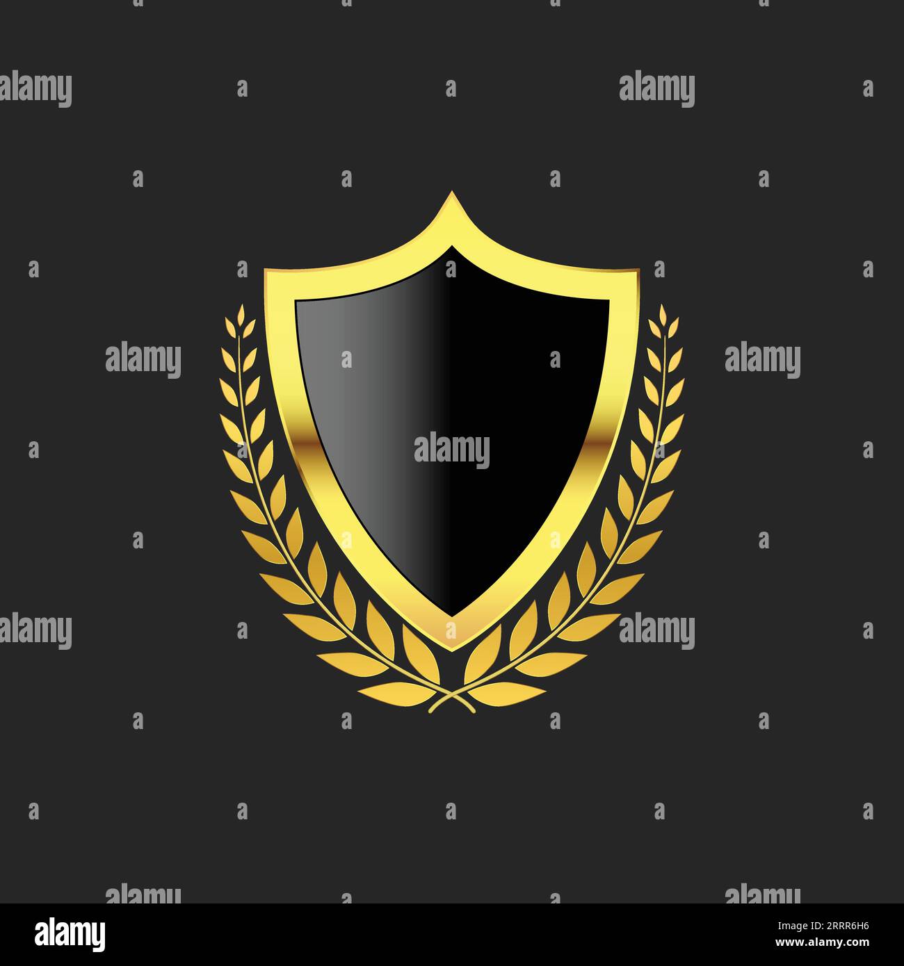 Golden shield luxury armor badge crest background Stock Vector Image ...