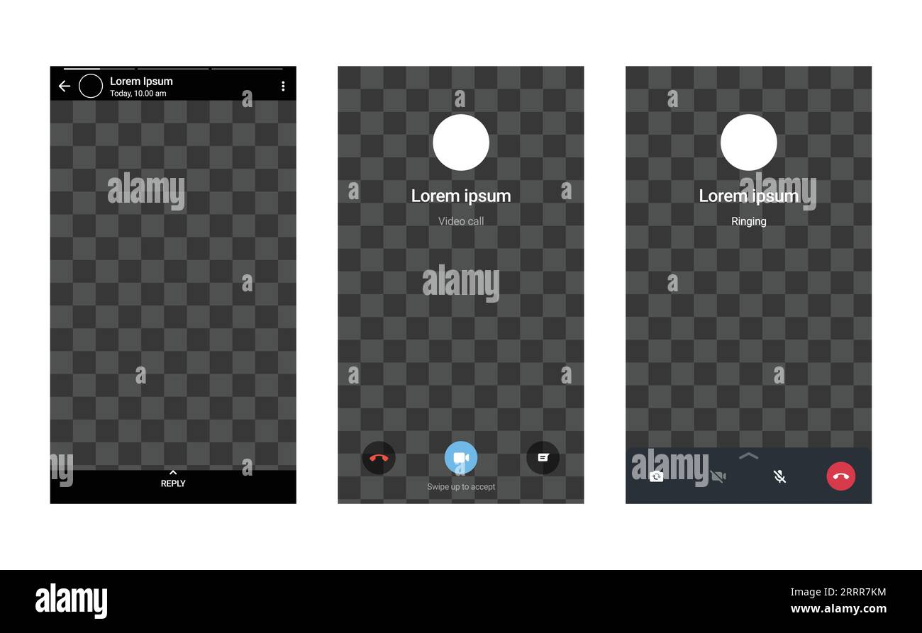 Whatsapp story and video calling mockup empty screen ui Stock Vector ...